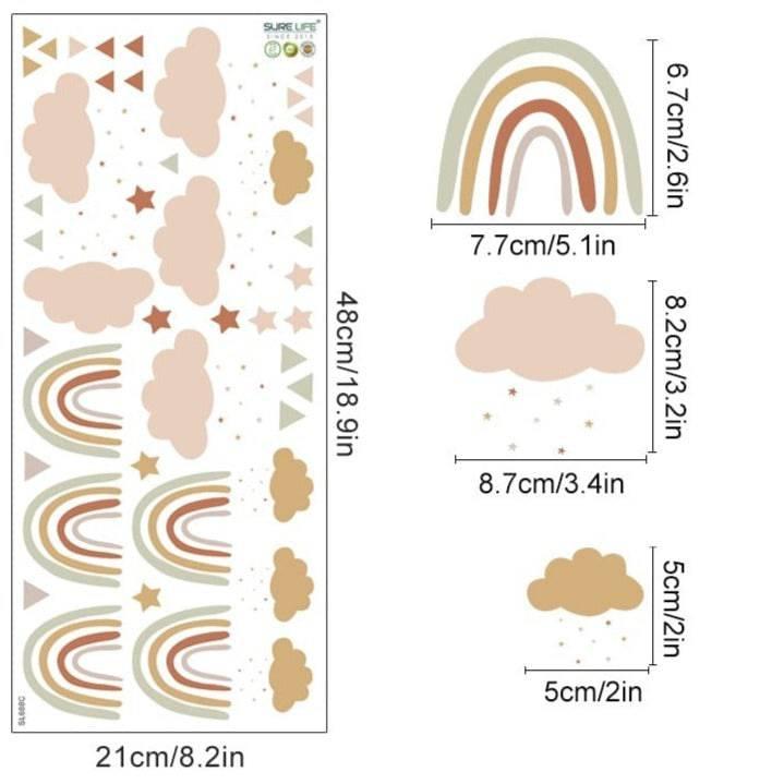 Stickers muraux arc en ciel – Mon alpaga